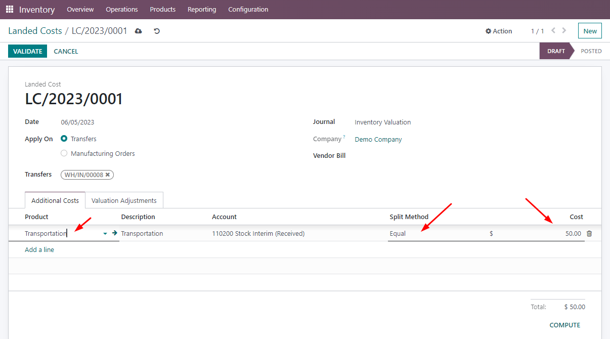 All You Need to Know about Landed Costs in Odoo Inventory